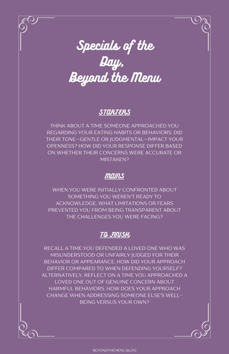defending vs deflecting – Beyond The Menu